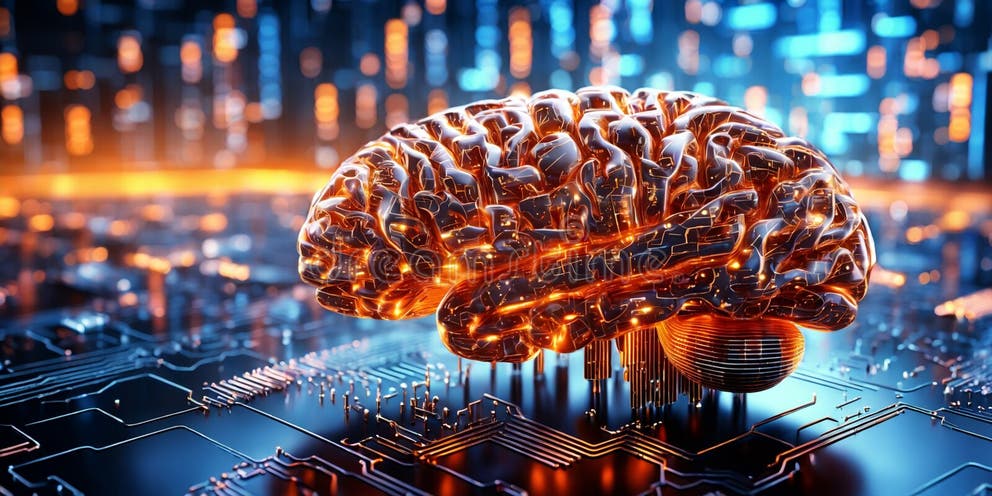 Neural Synthesis: AI As the Industry Cortex Stock Illustration ...