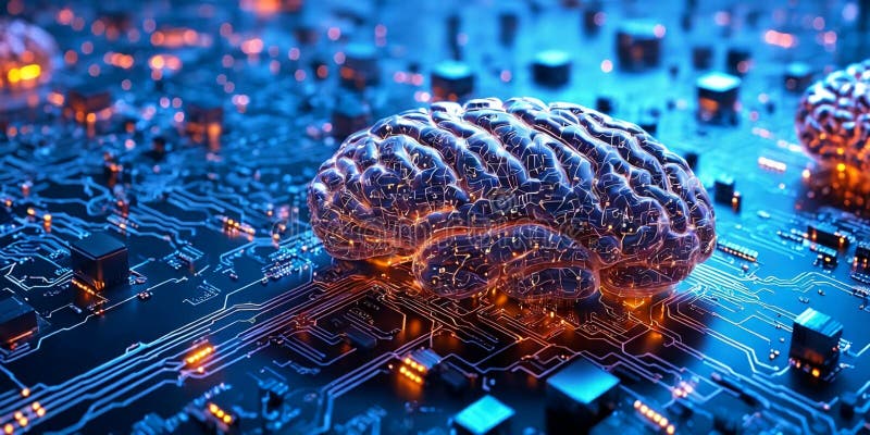 Neural Synthesis: AI As the Industry Cortex Stock Illustration ...