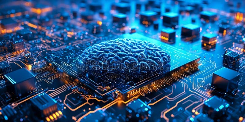 Neural Synthesis: AI As the Industry Cortex Stock Illustration ...