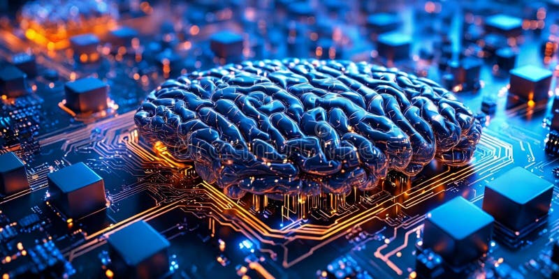 AI Brain is Modern Engineering Stock Illustration - Illustration of ...