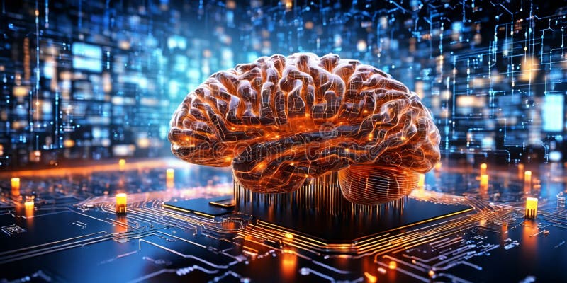 AI Brain is a Marvel of Modern Engineering, Stock Illustration ...