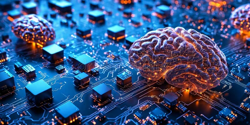 Neural Synthesis: AI As the Industry Cortex Stock Illustration ...