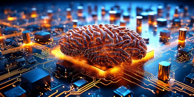 Neural Synthesis: AI As the Industry Cortex Stock Illustration ...