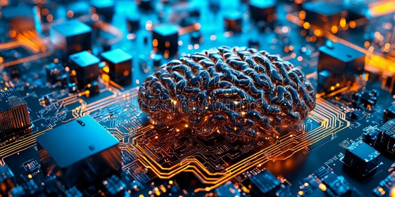 Neural Synthesis: AI As the Industry Cortex Stock Illustration ...