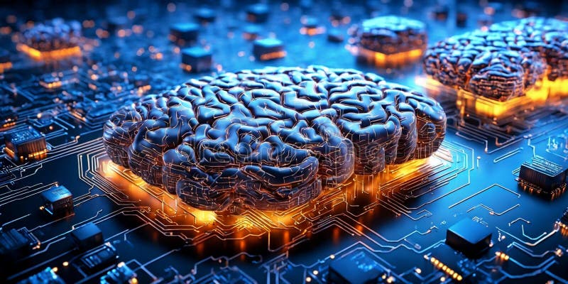 AI Brain is Modern Engineering Stock Illustration - Illustration of ...