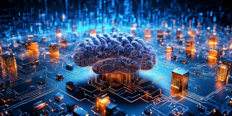 AI Brain is a Marvel of Modern Engineering, Stock Illustration ...