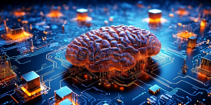 AI Brain is a Marvel of Modern Engineering, Stock Illustration ...