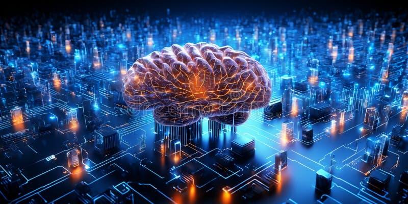AI Brain is a Marvel of Modern Engineering, Stock Illustration ...