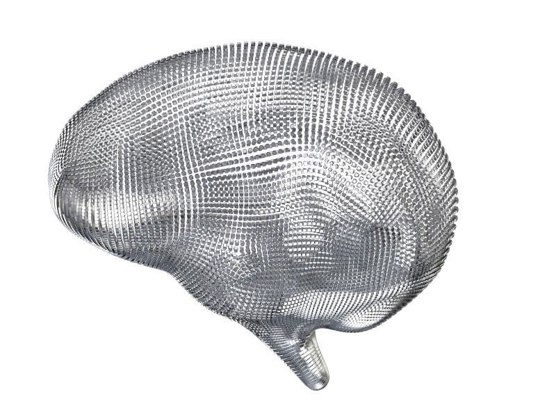 AI Brain with Metallic Electronic or Digital Brain Stock Illustration ...