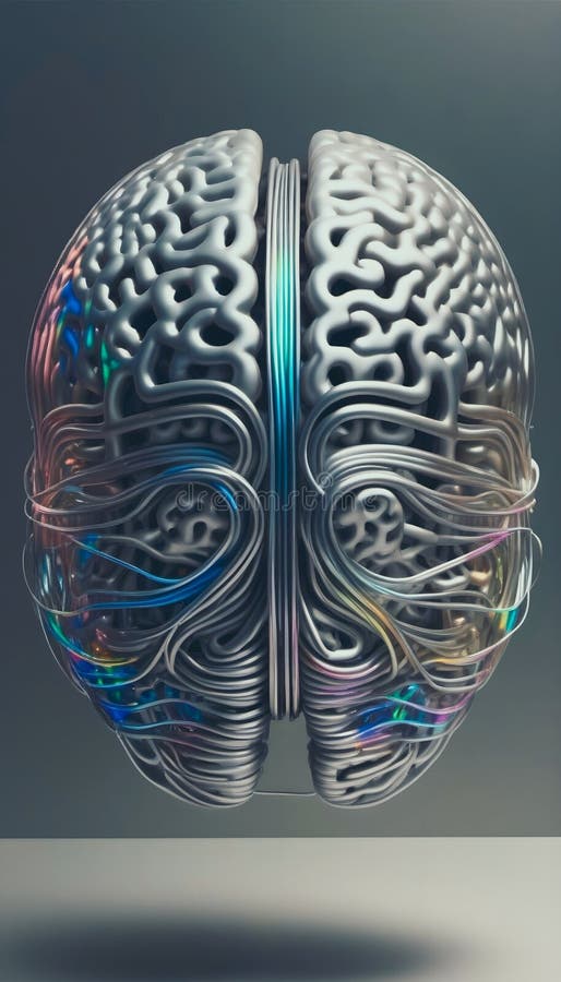 AI Brain Metallic Wire Technology Illustration Backgrounds, AI ...