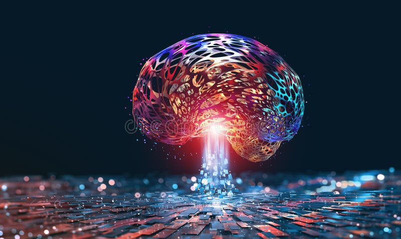 AI Brain, Mind, Artificial Intelligence 3D Illustration Stock ...