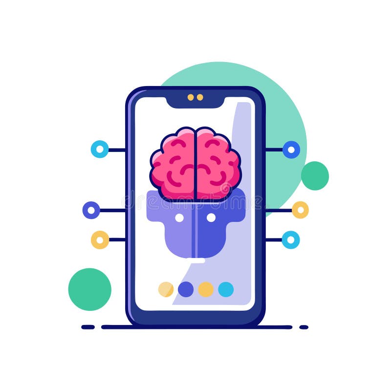 AI Brain on Mobile Phone: Artificial Intelligence Technology, Machine ...
