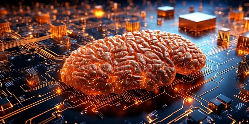 AI Brain is Modern Engineering Stock Illustration - Illustration of ...