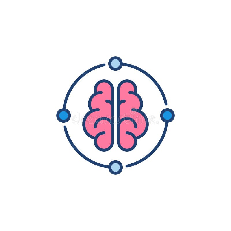 AI Brain Neural Network Vector Concept Round Colored Icon Stock Vector ...