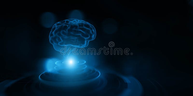 AI Brain and Neural Network Visualization on a Wide Banner, Business ...