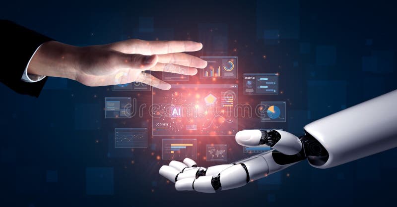 AI Brain Processing Data with Generative Intelligence Visualization Spline Stock Photo - Image ...