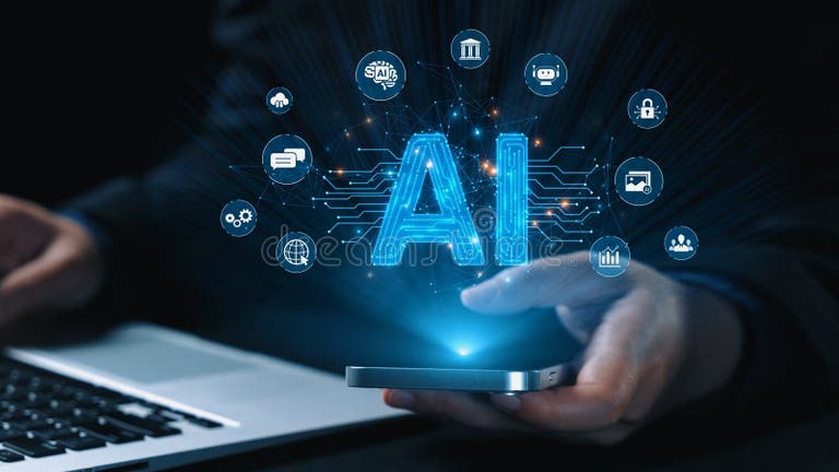 AI Brain Processing Data with Generative Artificial Intelligence Concept Elide Stock Photo ...