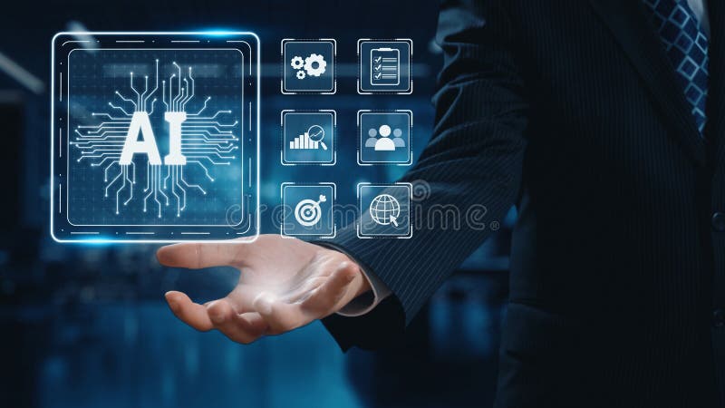 AI Brain Processing Data with Generative Artificial Intelligence Concept Elide Stock Image ...