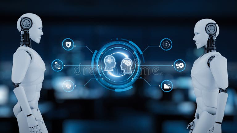 AI Brain Processing Data with Generative Artificial Intelligence Concept. Kernel Stock Photo ...