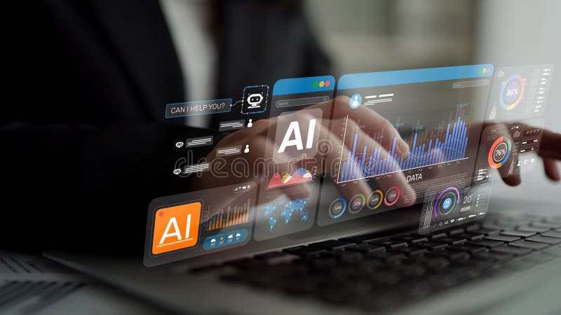 AI Brain Processing Data with Generative Artificial Intelligence Concept Muxer Stock Image ...