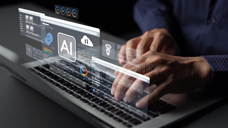 AI Brain Processing Data with Generative Artificial Intelligence Concept Muxer Stock ...