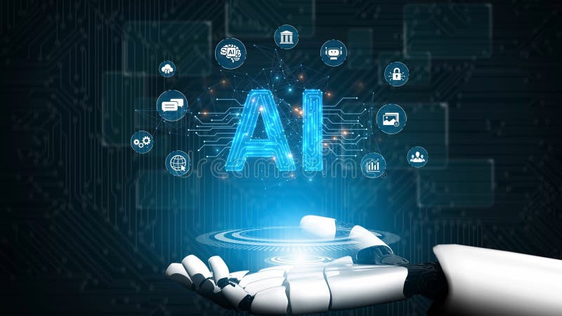 AI Brain Processing Data with Generative Artificial Intelligence Concept Muxer Stock Image ...