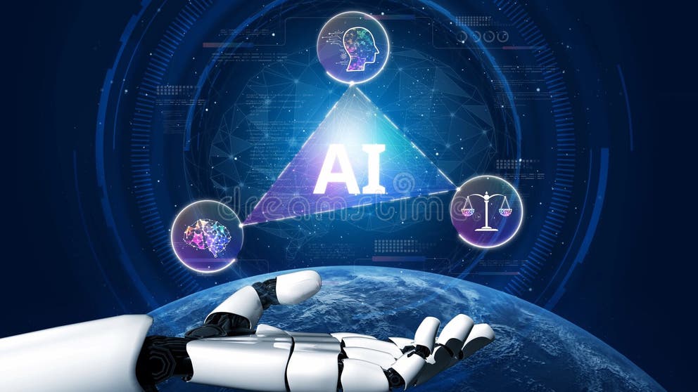 AI Brain Processing Data with Generative Artificial Intelligence Concept Muxer Stock Photo ...