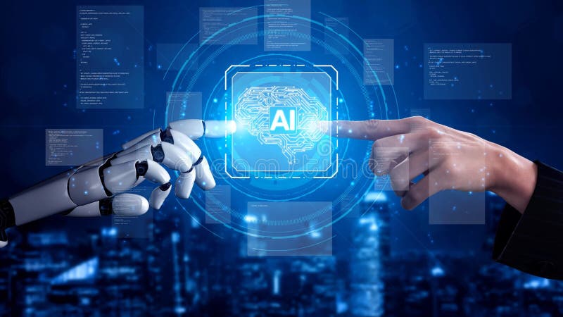 AI Brain Processing Data with Generative Artificial Intelligence Concept Muxer Stock Image ...