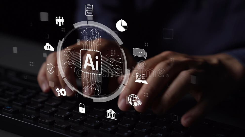 AI Brain Processing Data with Generative Artificial Intelligence Concept Muxer Stock Photo ...