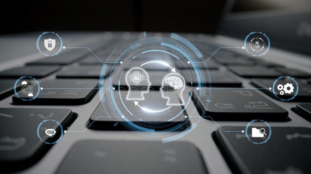 AI Brain Processing Data with Generative Artificial Intelligence Concept Muxer Stock Photo ...