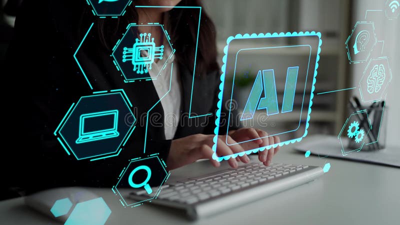 AI Brain Processing Data with Generative Artificial Intelligence Concept Thunk Stock Footage ...