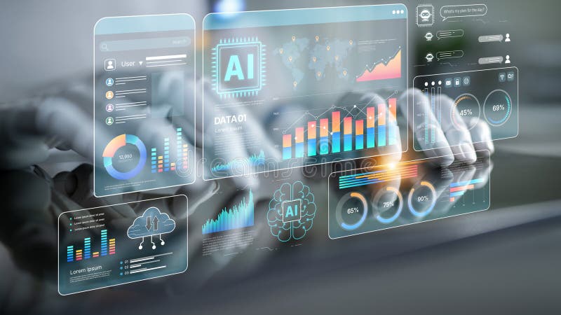 AI Brain Processing Data with Generative Intelligence Visualization ...