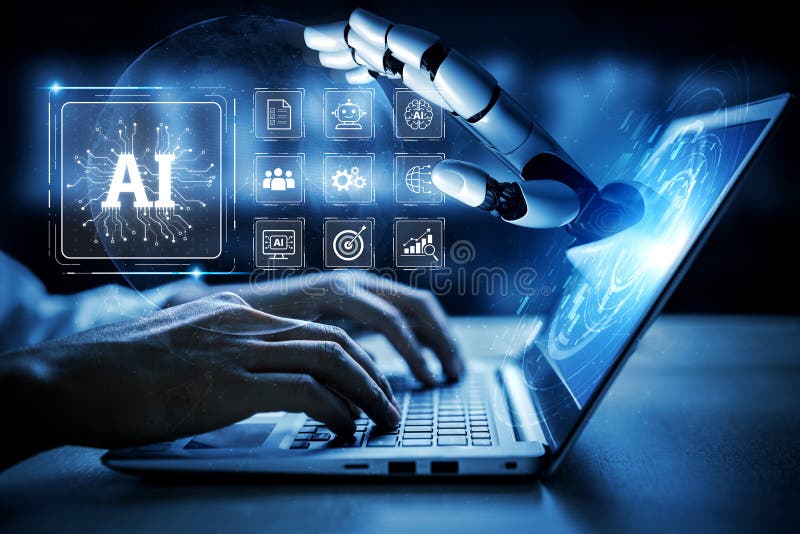 AI Brain Processing Data with Generative Intelligence Visualization ...