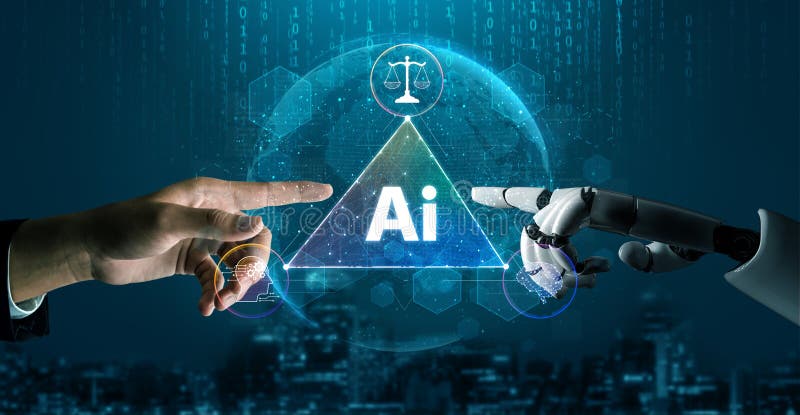 AI Brain Processing Data with Generative Intelligence Visualization Spline Stock Image - Image ...