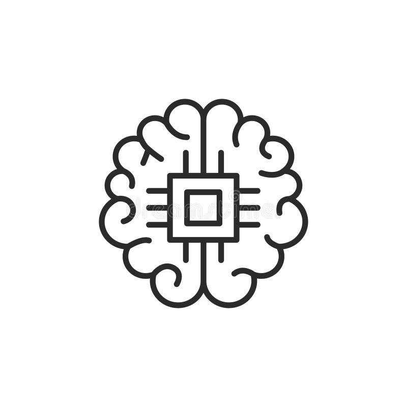 AI Brain Processor Icon stock vector. Illustration of future - 315126691