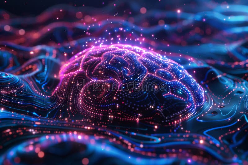 AI Brain Surrounded by Holographic Data Patterns, Deep Learning ...