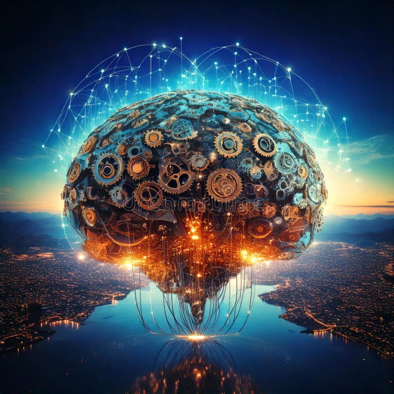 AI Brain Tree of Knowledge – Futuristic Neural Network with Glowing ...