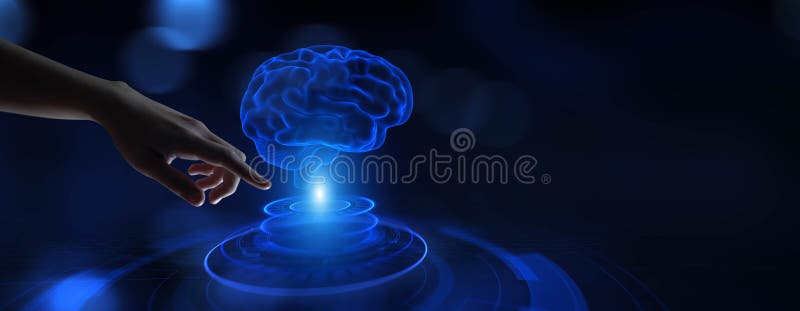 AI Brain Visualization in Human Hand for Data Processing and Machine ...