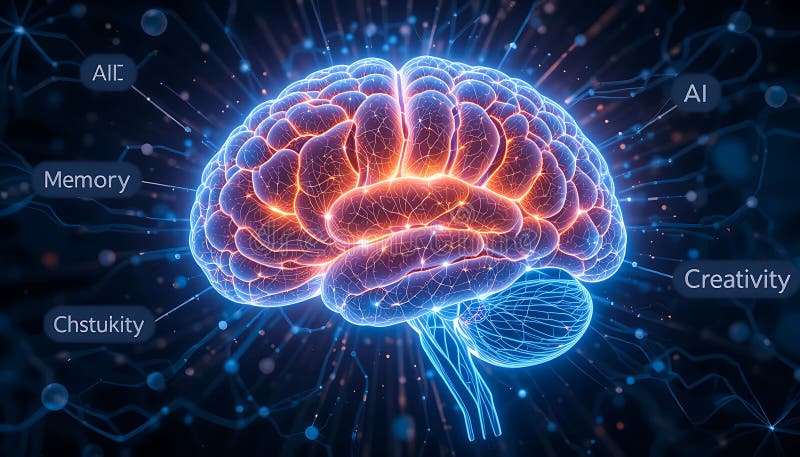 AI Brainpower: Illuminating Creativity Stock Photo - Image of knowledge ...