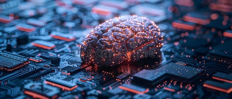 AI Brainpower: Synapse of Technology and Innovation. Concept AI ...