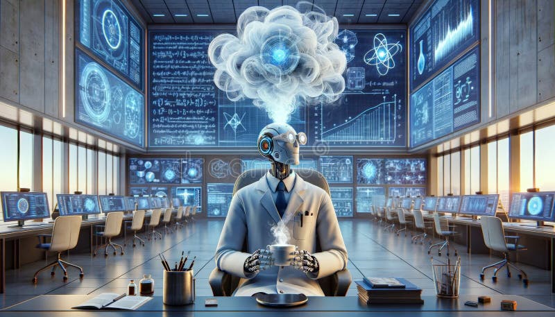 AI Brainstorming in High-Tech Research Facility, Generative AI ...