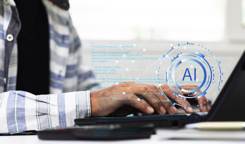 AI for Business Concept with Businessman Work with Laptop and Use AI ...