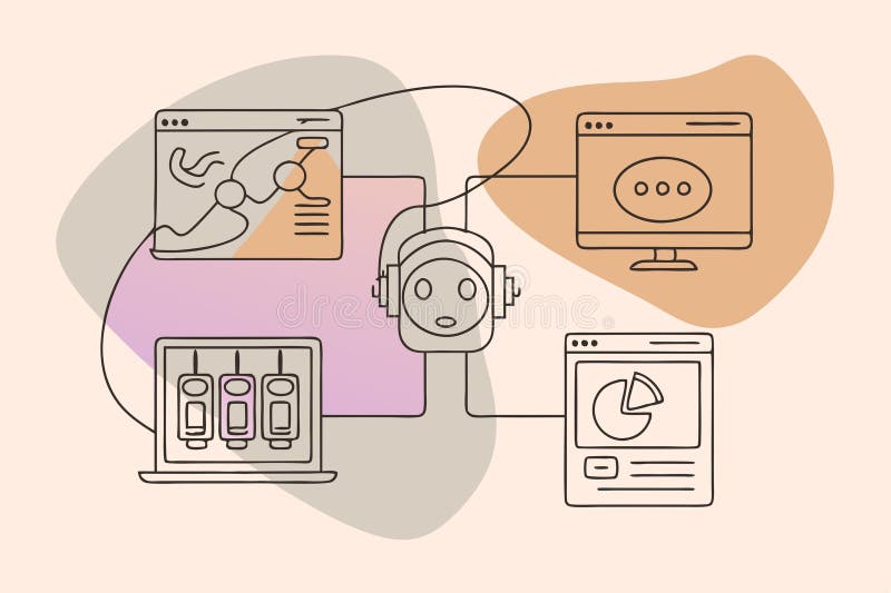 AI and Business Intelligence Technology Concept. Business Development ...