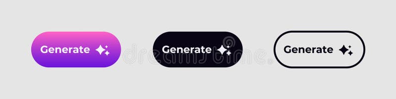 Ai Buttons with Generate Text Featuring Modern Design and Two Star ...