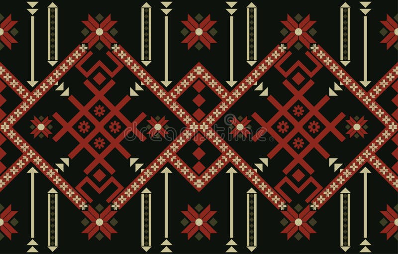 Ethnic Print Fabric Pattern Geometric Seamless Ornament For Ceramics