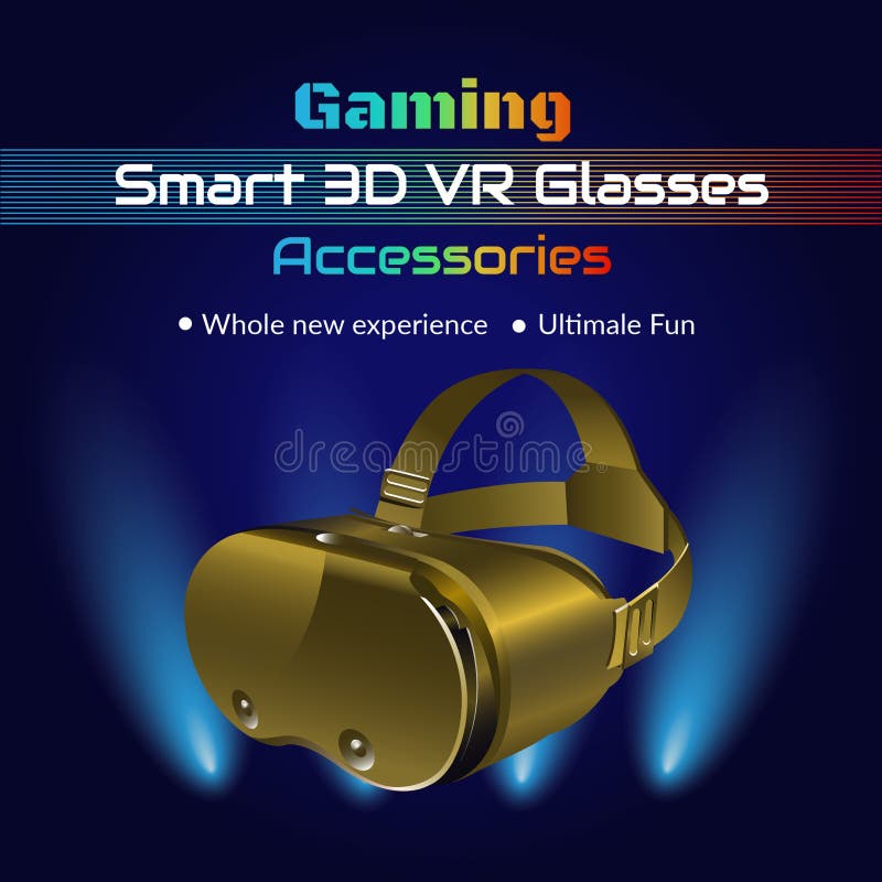 Banner Design of Gaming Smart 3d VR Glasses Stock Vector - Illustration ...