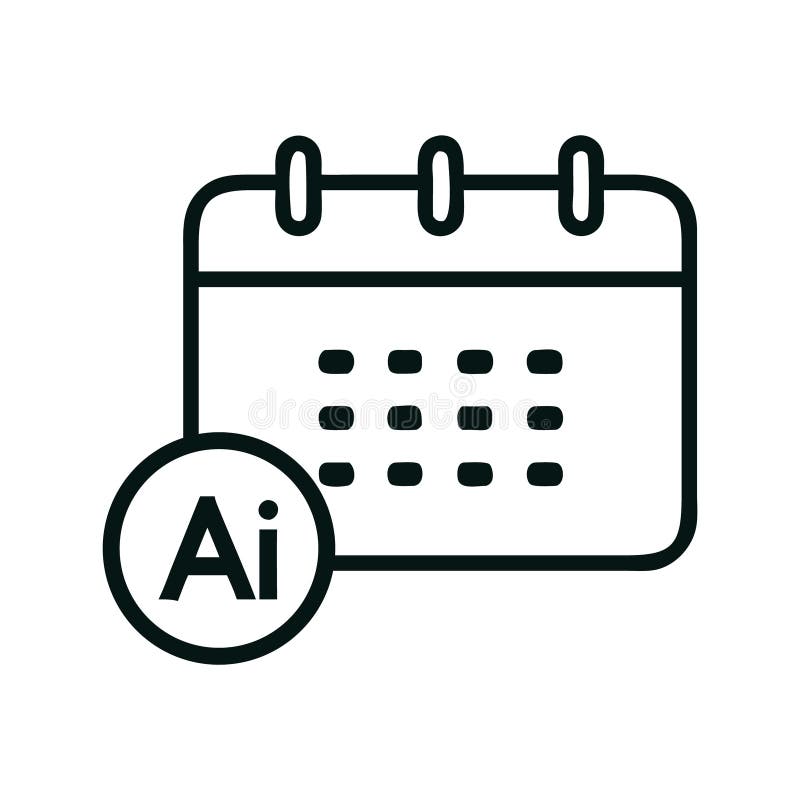 Ai Calendar Organization Icon Stock Illustration - Illustration of tool ...