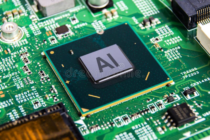 AI Central Processing Unit on Motherboard, Artificial Intelligence Stock Photo - Image of unit ...