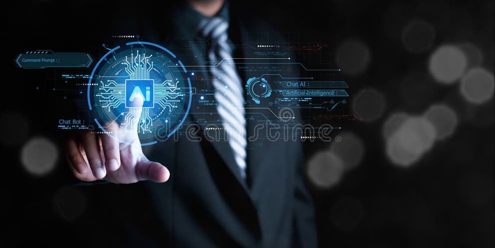 AI Chat Bot Communicate and Answer Question To Businessman with Smart ...