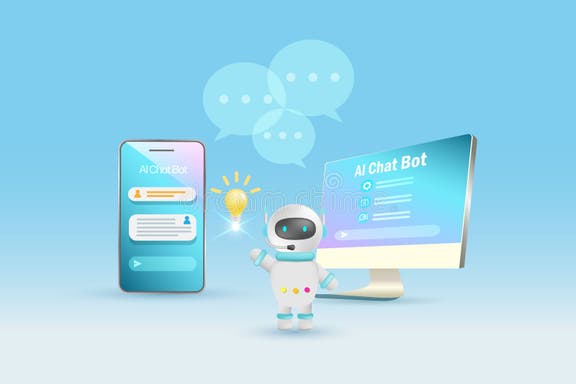 AI Chat Bot on Computer Generate Smart Solution Answer To User ...